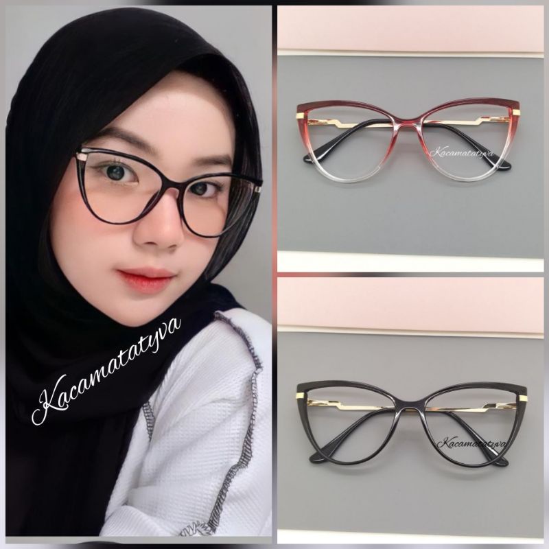 Jual Frame Kacamata Wanita Cat Eye Zig PREMIUM | Shopee Indonesia