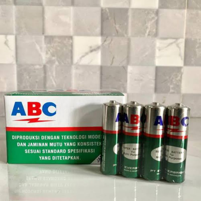 Jual Baterai ABC hijau AA R6 C1.5Volt (1pack=4pcs) | Shopee Indonesia