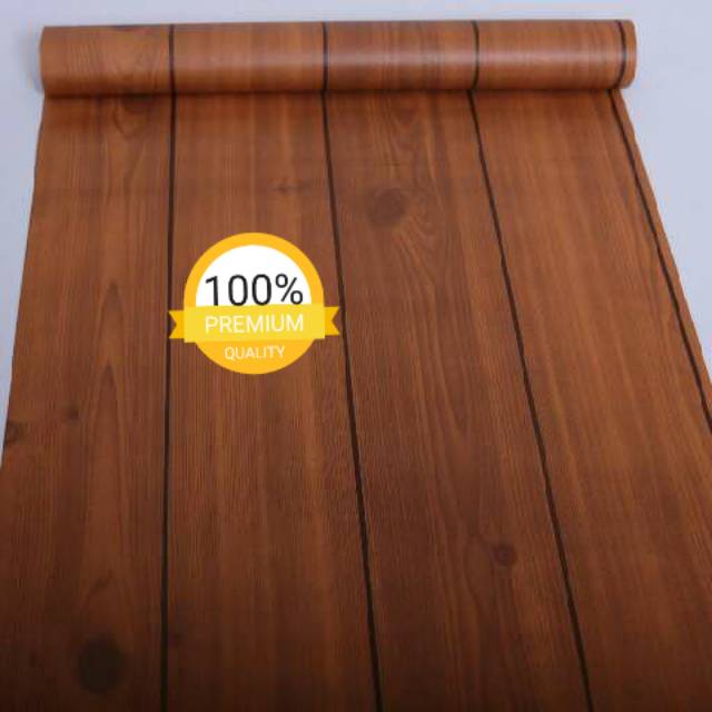 Jual Wallpaper dinding PVC berstektur motif Papan kayu warna coklat ...