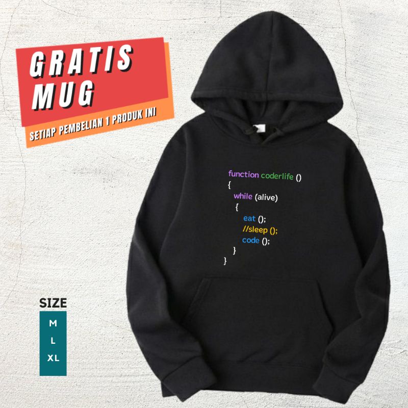 Jual JAKET HOODIE Cotton Fleece Programmer Coderlife Eat Sleep Code ... Jual JAKET HOODIE Cotton Fleece Programmer Coderlife Eat Sleep Code ...