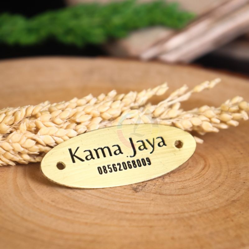 Jual label plat / label kuningan / label besi / label hijab / label ...