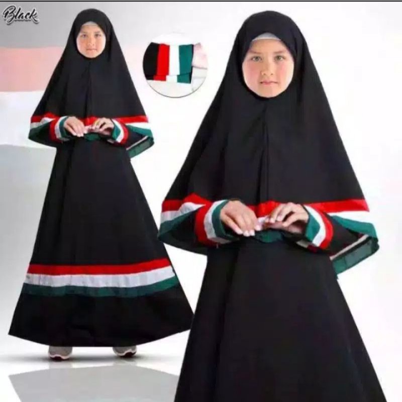 Jual Gamis Set Palestina Anak Gamis+Khimar Usia 5 Tahun sampai 15 tahun ...