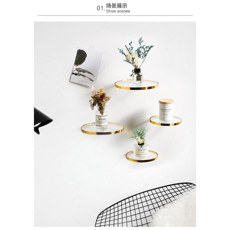 Jual Meja tempel tembok hanging golden border table | Shopee Indonesia