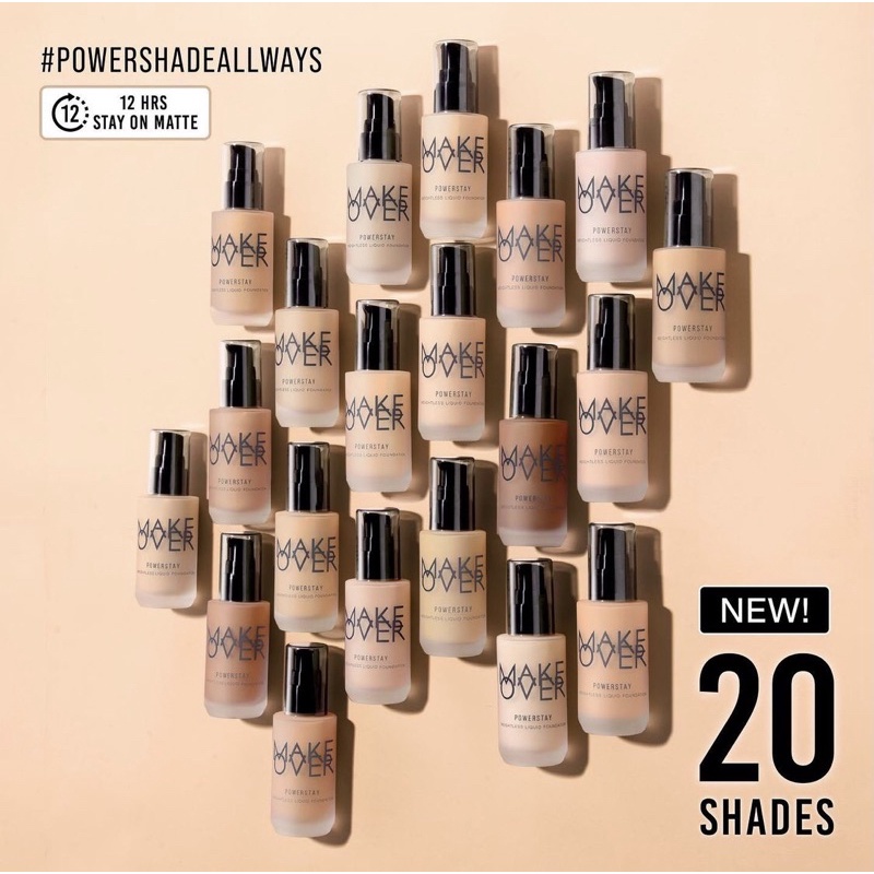 Jual MAKE OVER Powerstay Weightless Liquid Foundation | Shopee Indonesia