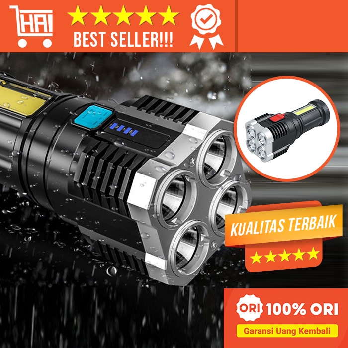 Jual LAMPU SENTER LED ANTI AIR SUPER TERANG JARAK JAUH BISA DI CAS ...