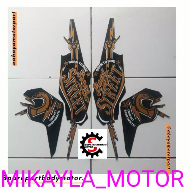 Jual Striping/Sticker Motor Honda Beat Street 2019, Warna Hitam ...