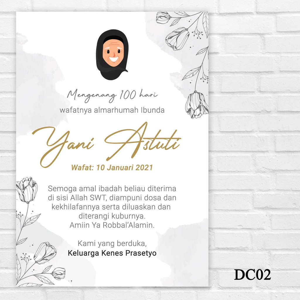 Jual Stiker kartu memperingati 40 / 100 /1000 hari wafat meninggal ...