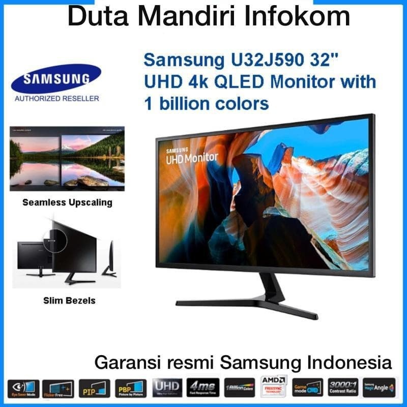 Jual Monitor Led Samsung U32J590 32 Inch - QLED 4K 4ms Hdmi DP FreeSync ...