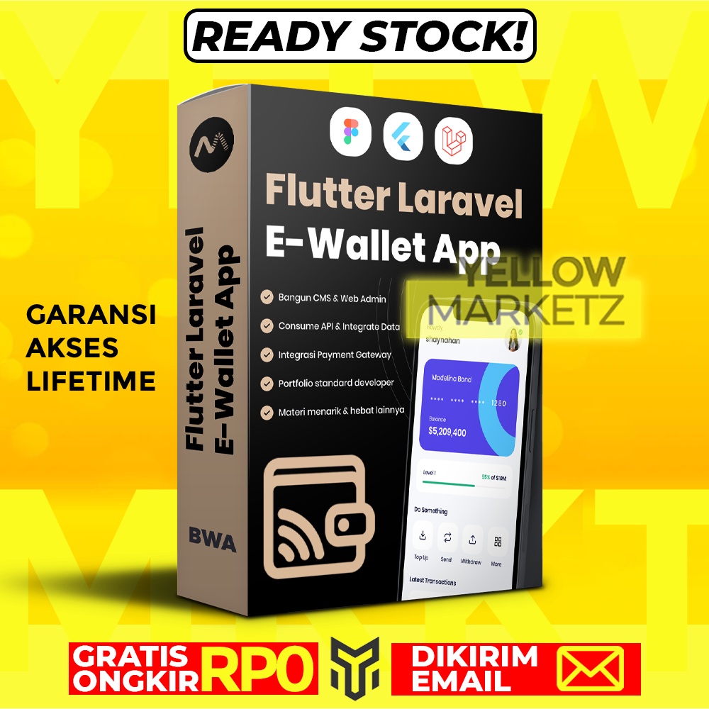 Jual COMPLETE FLUTTER + LARAVEL BWA - Studi Kasus Buat Aplikasi Ewallet | Shopee Indonesia