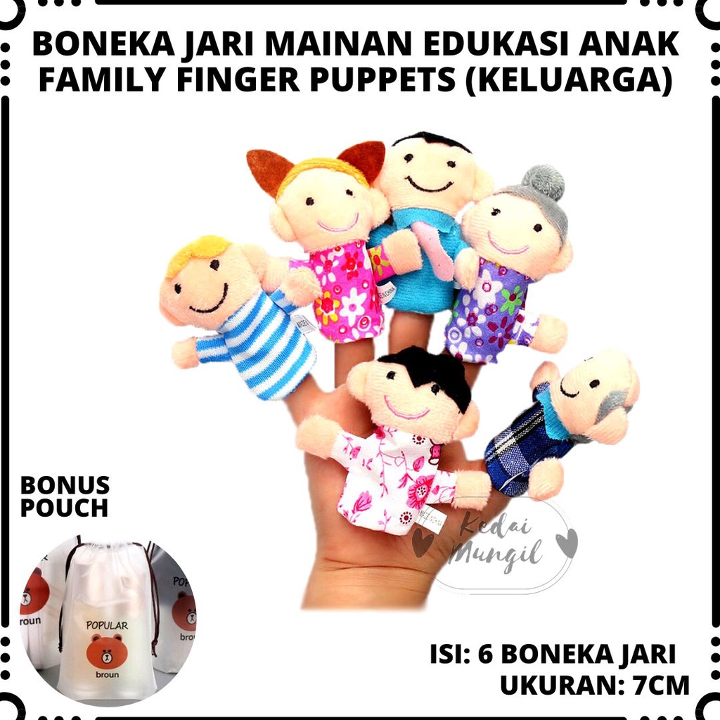Jual Boneka Jari seri Keluarga isi 6 pcs (Family Finger Puppets ...