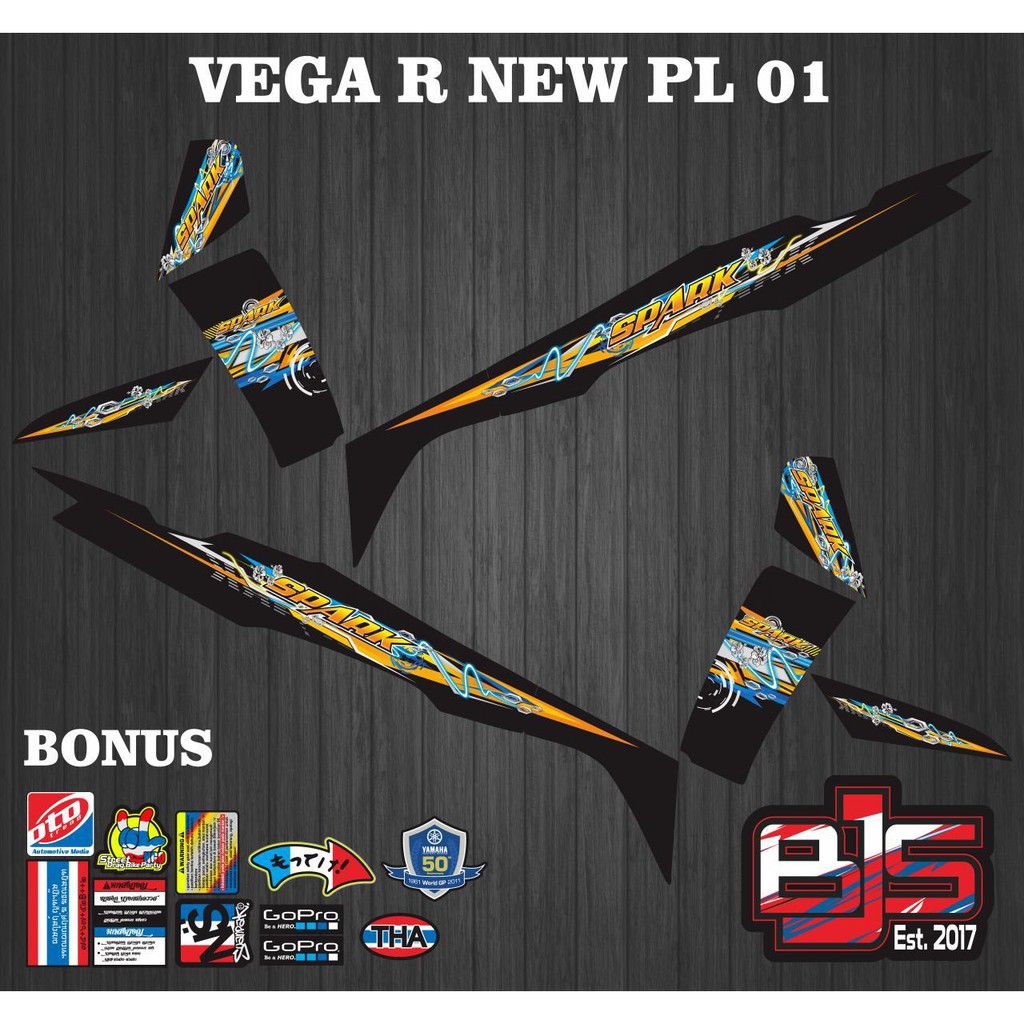 Jual [COD] Stiker Sticker Striping vega r New kode PL 001 | Shopee ...