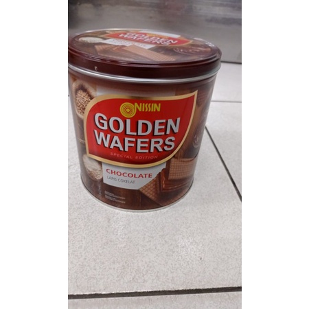 Jual Nissin golden wafer chocolate kaleng 300gr | Shopee Indonesia