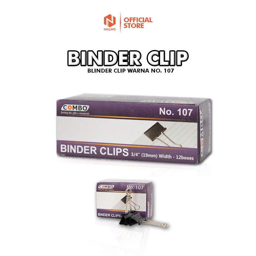 Jual Binder Clip No 107 Clips Kertas Hitam Ukuran Kecil Jual Ecer ...