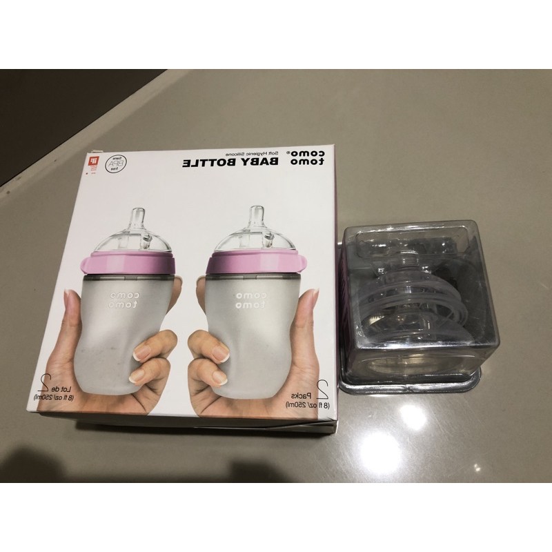 Jual COMOTOMO BABY BOTTLE - twin pack pink 250ml | Shopee Indonesia