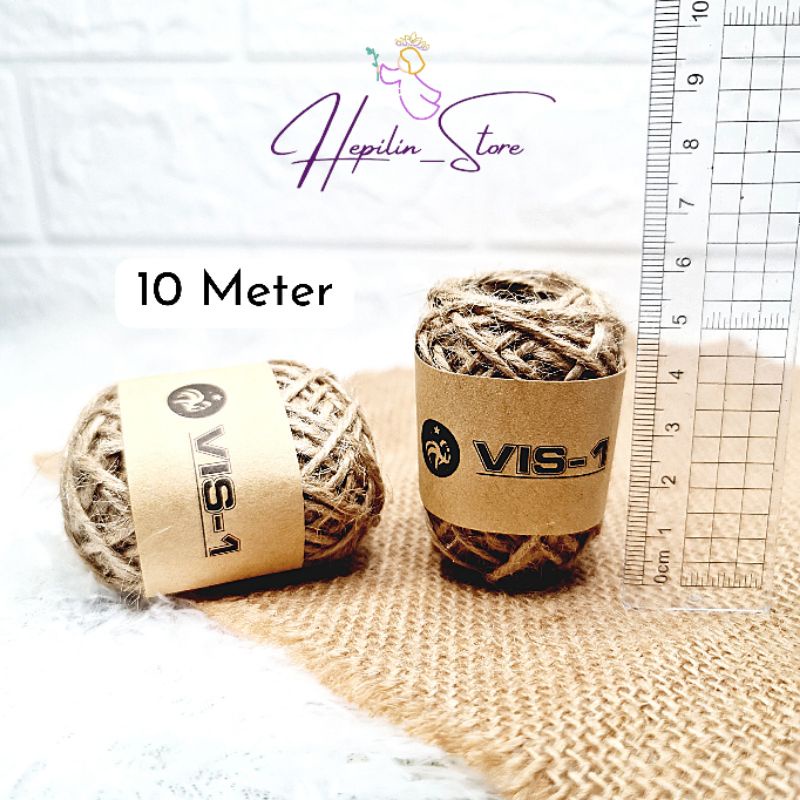 Jual Tali Rami KECIL Ecer 1 roll/ Tali Goni / Jute Ribbon / Tali Kraft ...