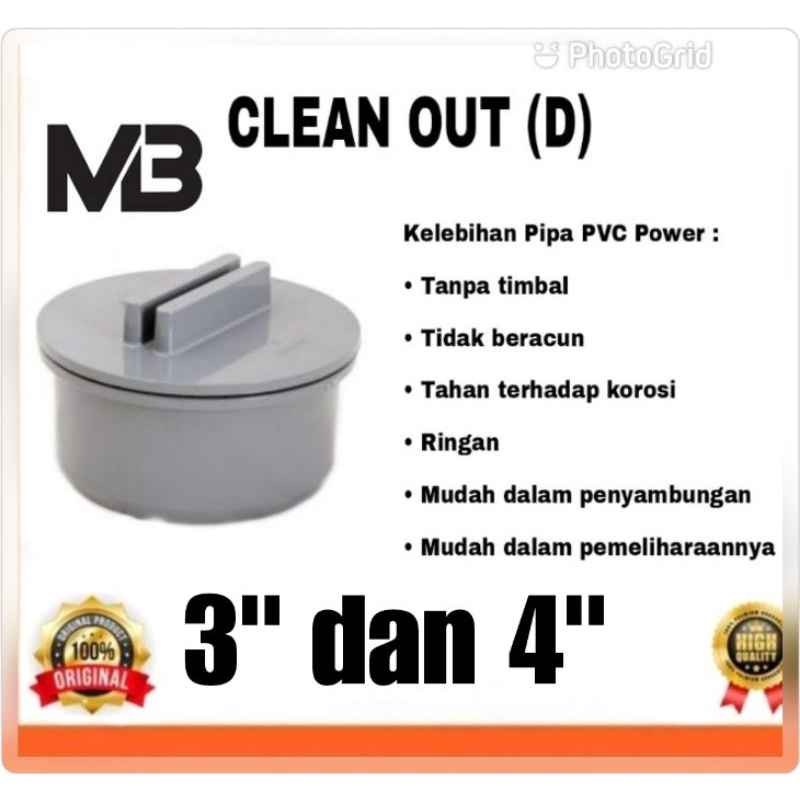 Jual Clean Out Pvc Power 2" l 3" dan 4" Inch l Tutup Pipa Pralon Septic ...