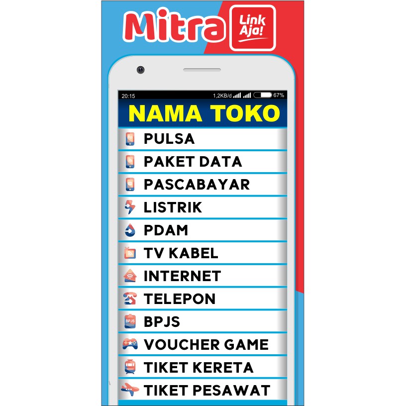 Jual BANNER MITRA LINKAJA / LINK AJA uk. 50cm x 100cm | Shopee Indonesia