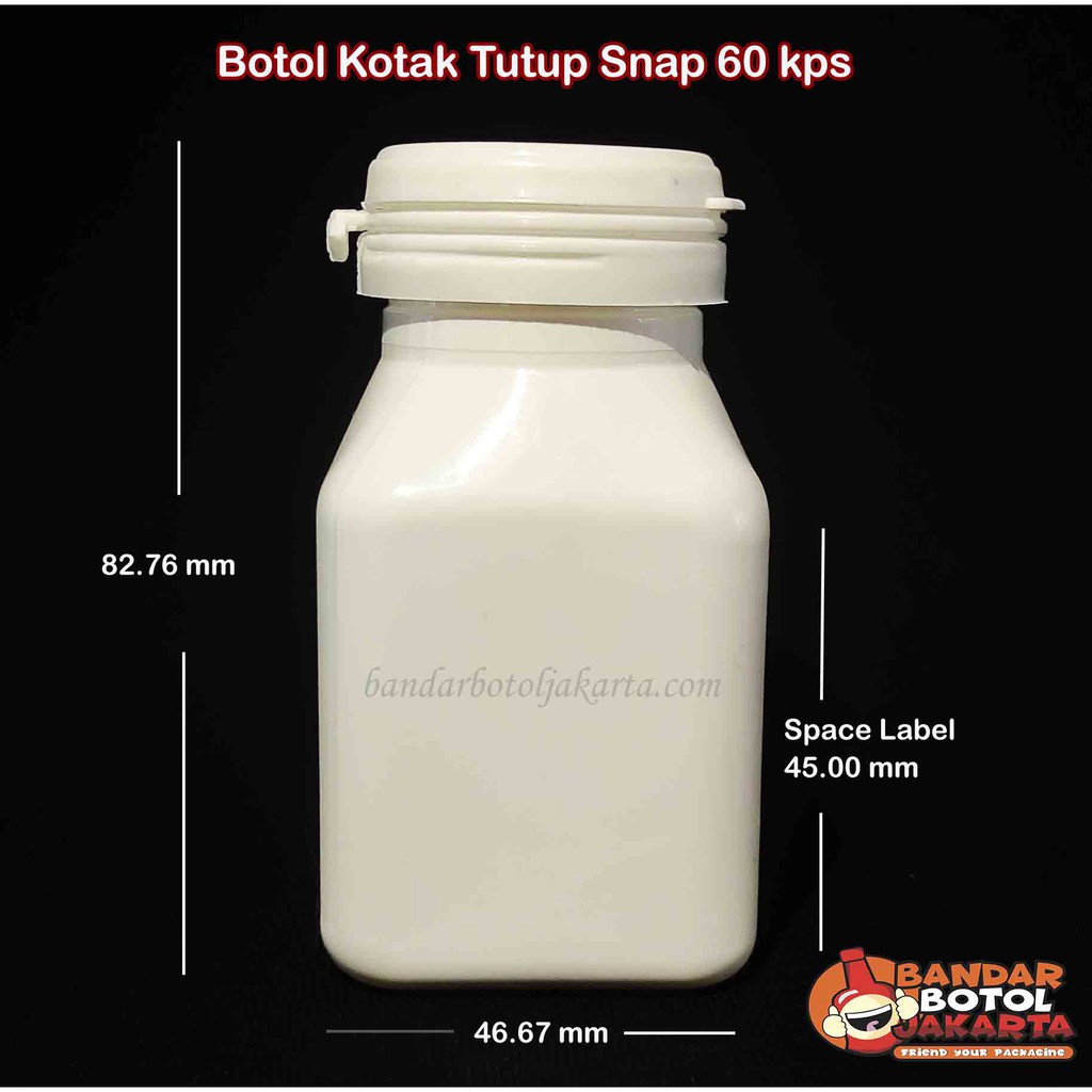 Jual Botol Kotak Snap 60 Putih | Shopee Indonesia