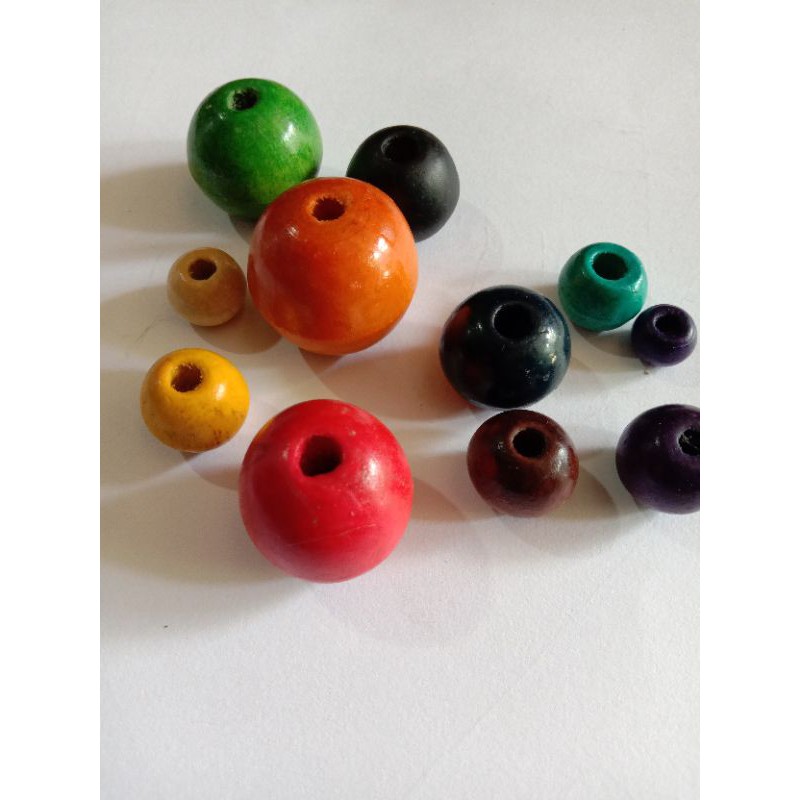 Jual Manik kayu warna ukuran 6mm, 7mm, dan 8mm | Wooden beads | Manik ...