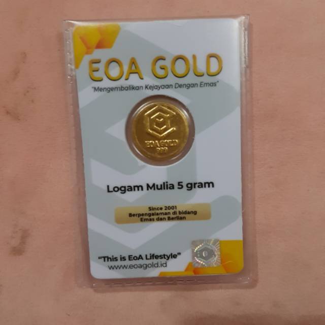 Jual (5 gram) Emas Mini Logam Mulia (LM EOA GOLD) 24 Karat 99% Original ...