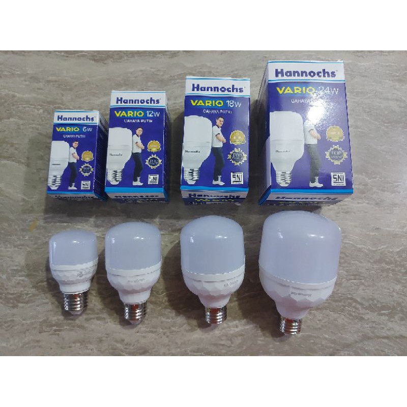 Jual Bola Lampu LED Kapsul Hannochs VARIO Hemat Energi 6 Watt, 12 Watt, 18 Watt, 22 Watt ...