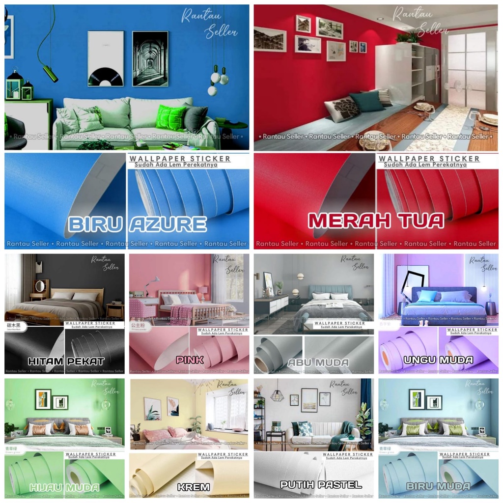 Jual Wallpaper Sticker Dinding Hijau Tua Cocok Dekorasi Ruang Tamu ...