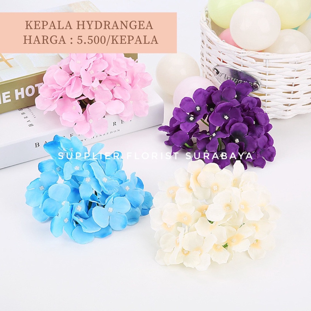 Jual BUNGA PALSU KEPALA HYDRANGEA TANPA TANGKAI ARTIFICIAL FLOWER ...