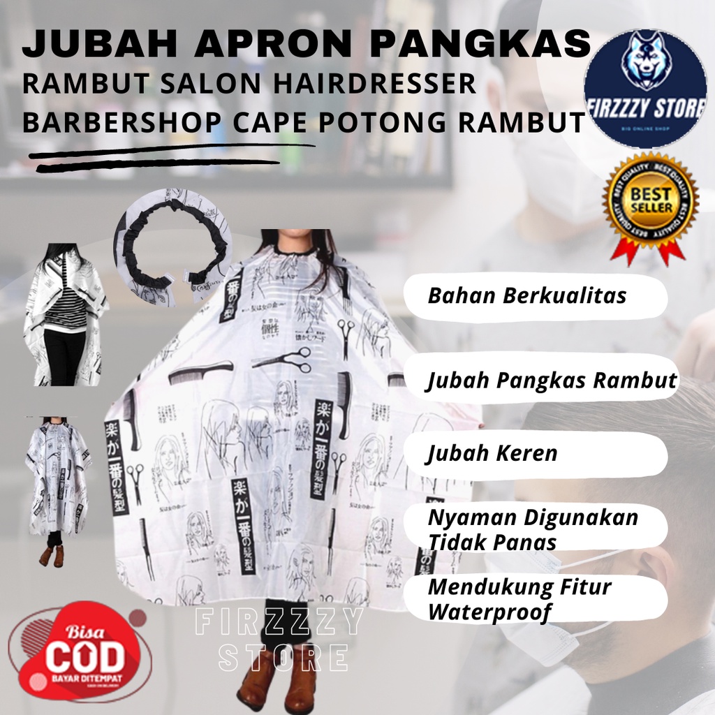 Jual Jubah Apron Pangkas Rambut Salon Hairdresser Barbershop Cape ...