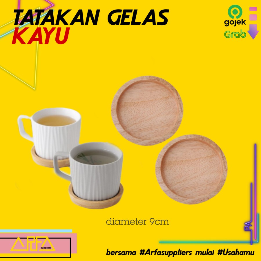 Jual Coaster Kayu / Tatakan Gelas / Alas Gelas Kayu Premium 9cm ...