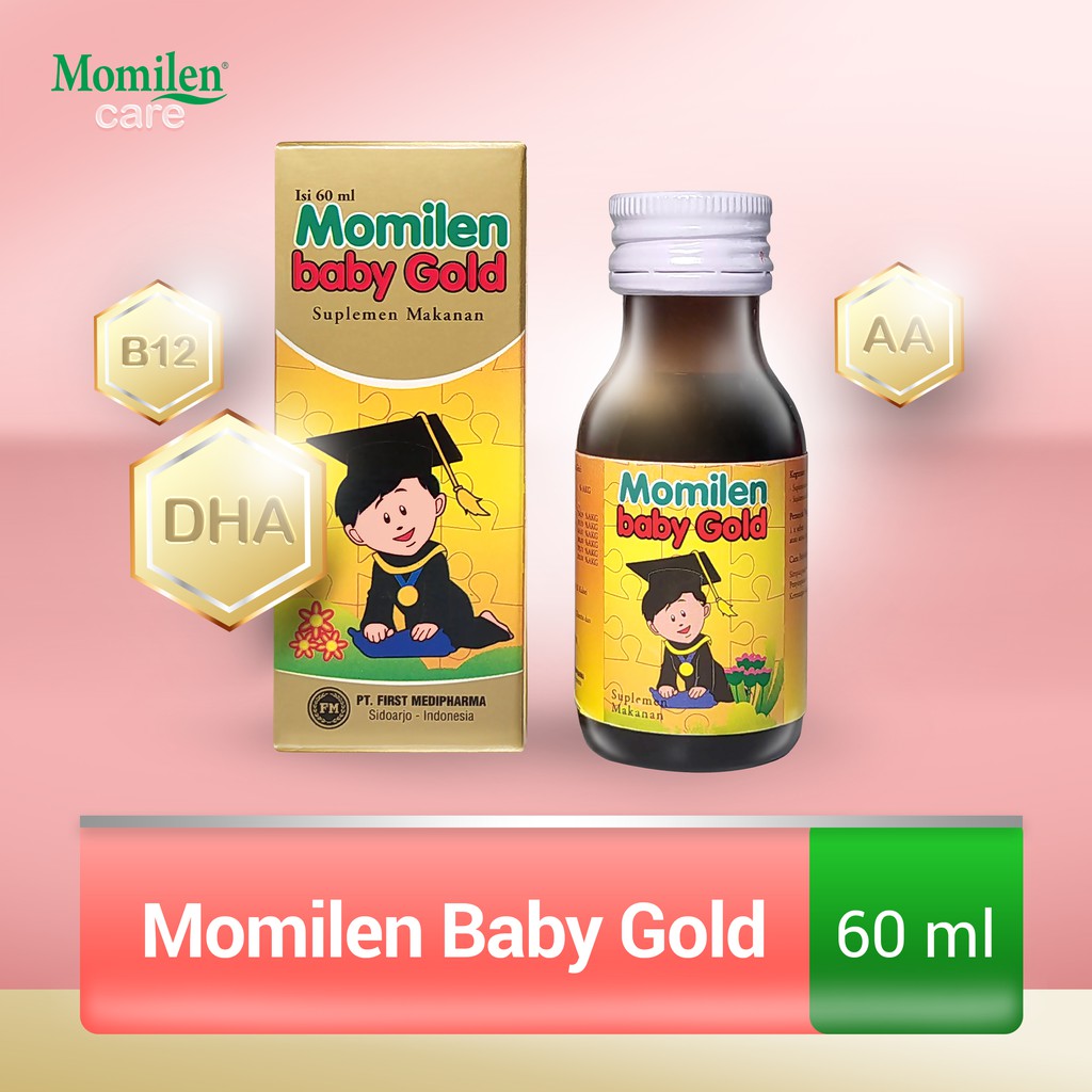 Jual MOMILEN BABY GOLD 60ml / DHA / Pertumbuhan Otak Anak / Tulang dan ...