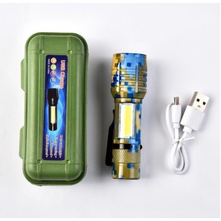 Jual Senter LED Mini Swat Zoom XPE COB Aluminium Alloy 3 Mode Cahaya Super Terang Rechargeable ...