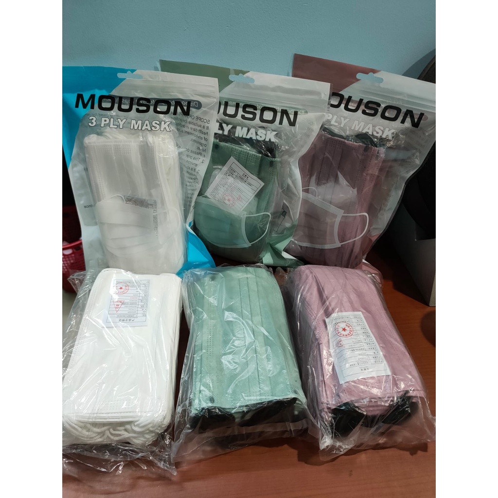Jual Masker Alkindo & Mouson 3ply Per Box isi 50pcs | Shopee Indonesia