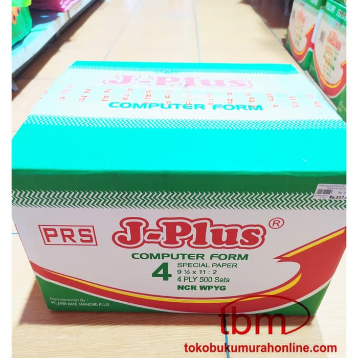 Jual CONTINOUS FORM J-PLUS 4PLY 91/2 X 11 : 2 PRS | Shopee Indonesia