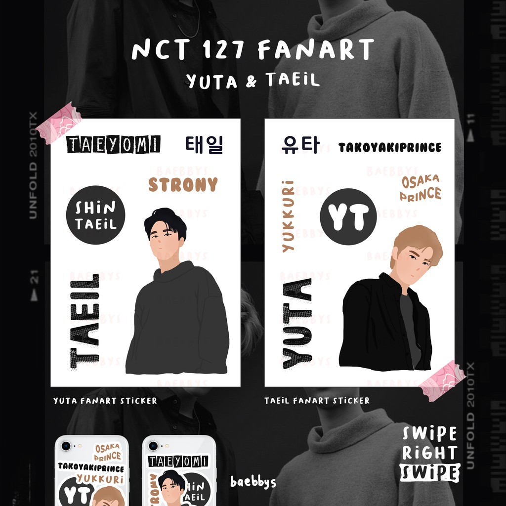 Jual NCT 127 Taeil & Yuta Fanart Stickers | Shopee Indonesia