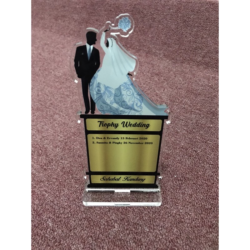Jual Trophy Wedding Akrilik Custom | Shopee Indonesia