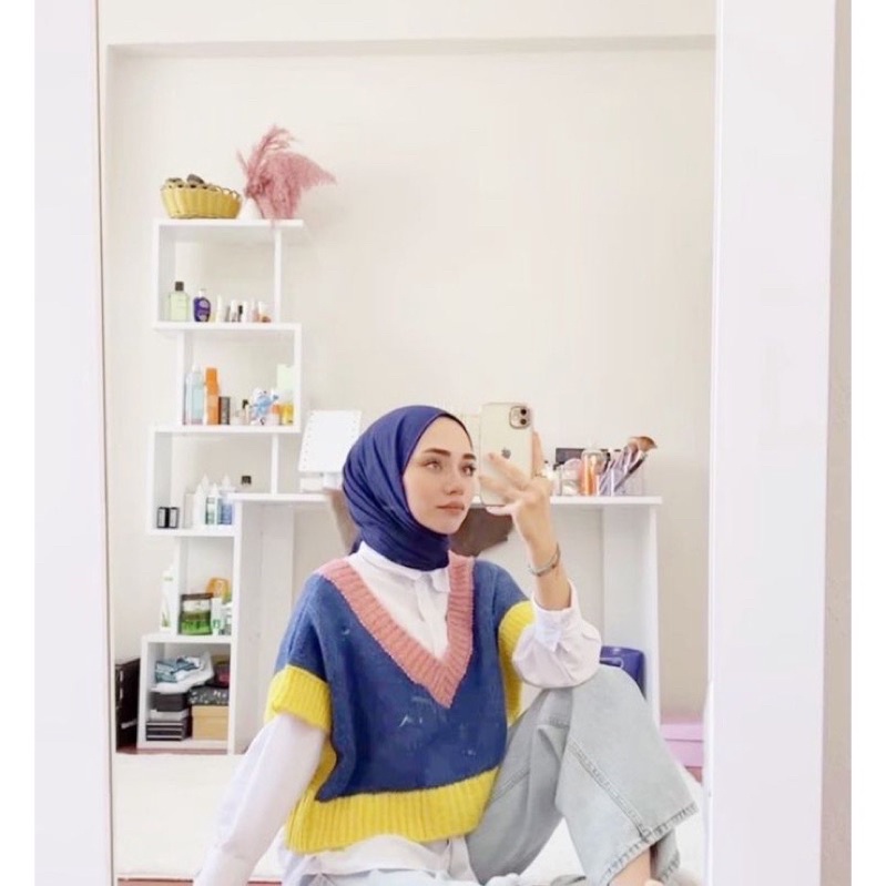 Jual vest rompi kekinian bahan rajut allsize fit xl outfit ootd terbaru ...