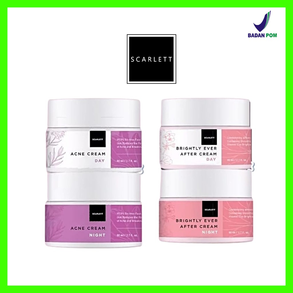 Jual Scarlett Cream Acne & Brightly Day / Night Cream Original | Shopee ...