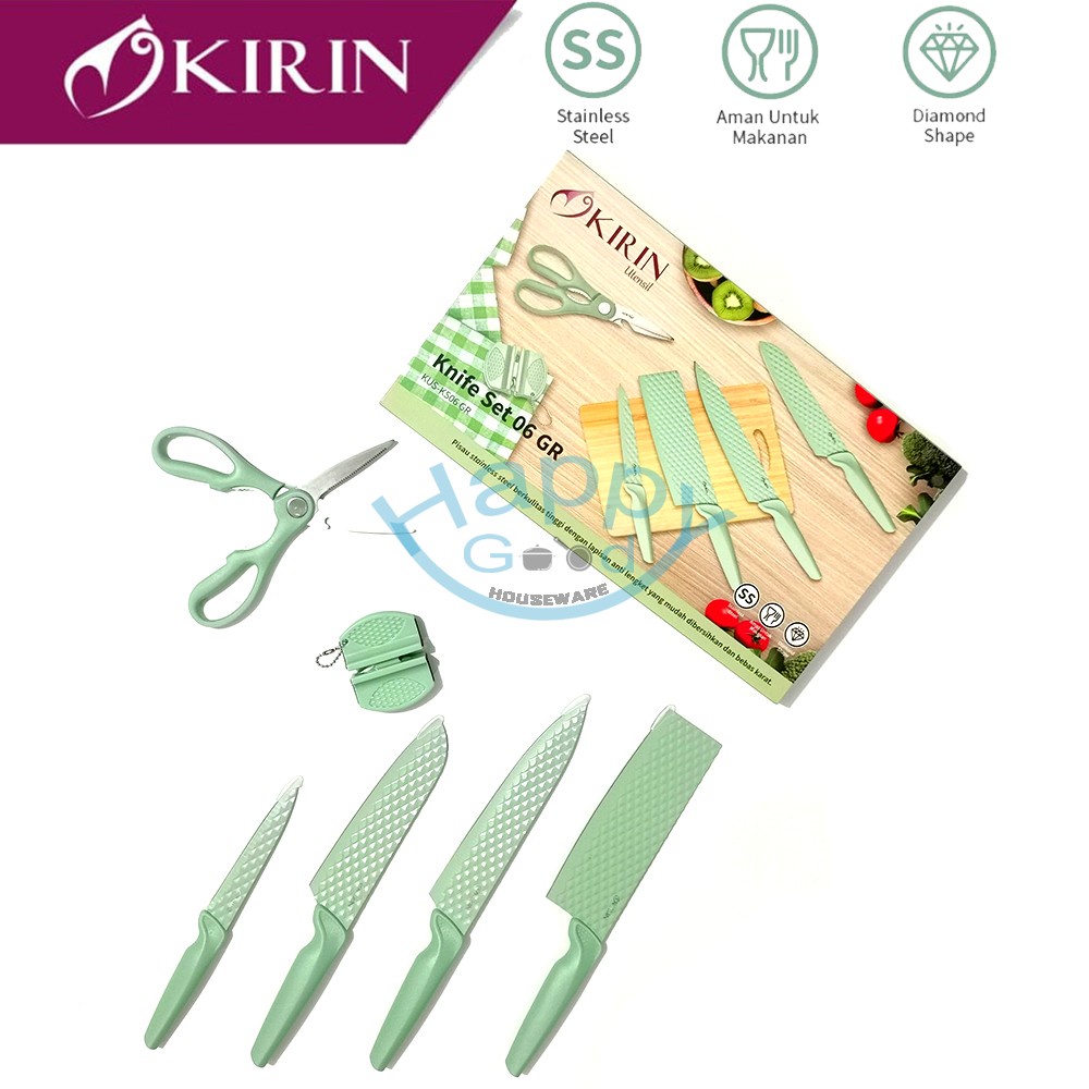 Jual KIRIN KNIFE SET/ PISAU SET DIAMOND SHAPE NON STICK COATING 06 GR ...