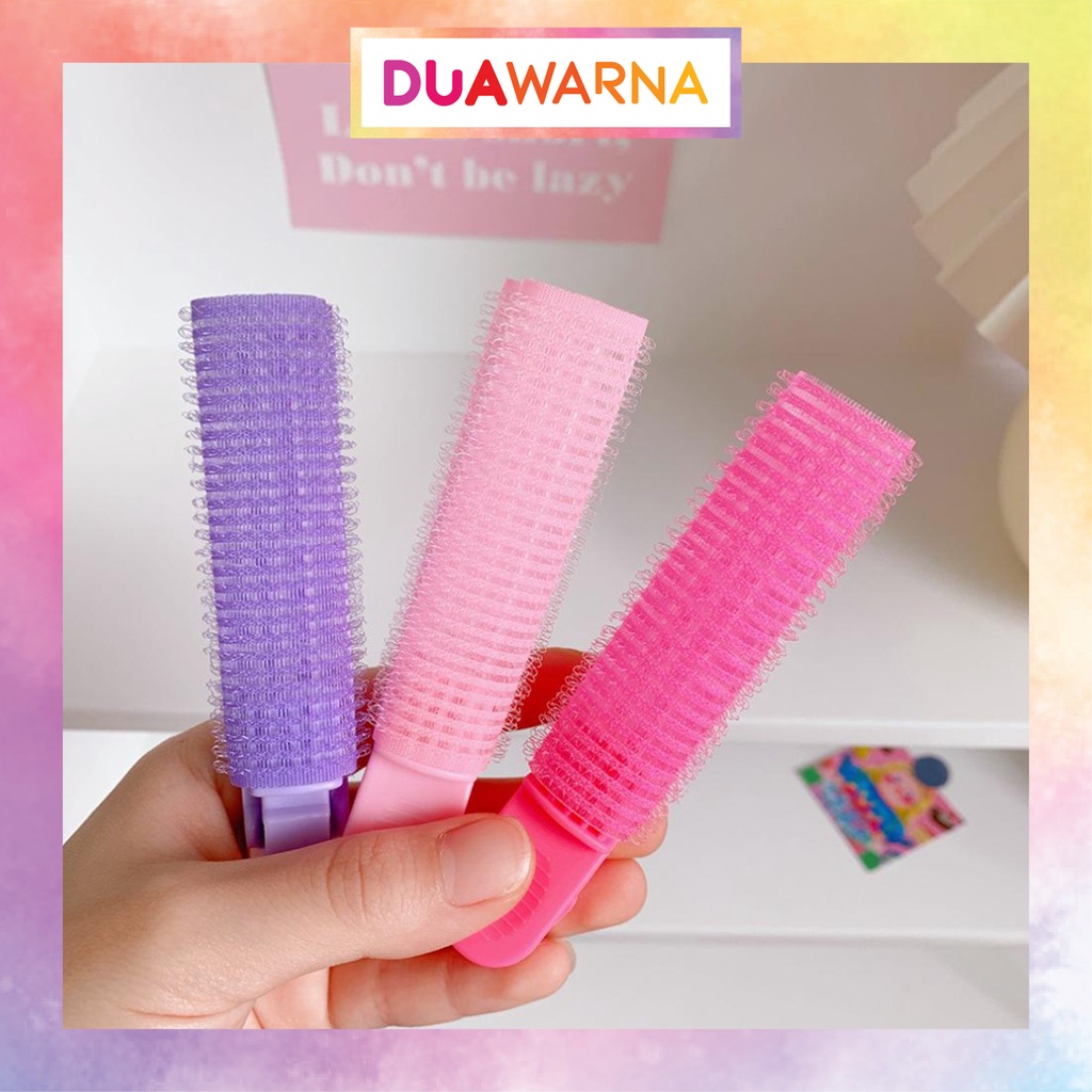Jual DuaWarna Roll Rambut Jepit Korea Jepitan Poni Bervolume Velcro ...