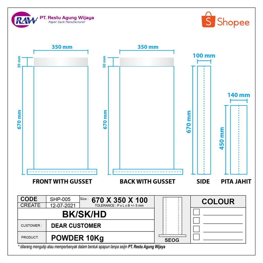 Jual KARUNG KERTAS - FOOD POWDER 10Kg | Shopee Indonesia