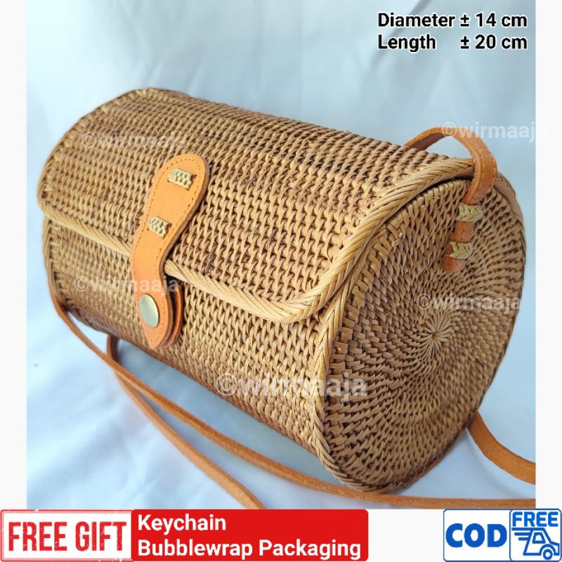 Jual Tas Rotan Bulat model Kendang 20cm | Shopee Indonesia