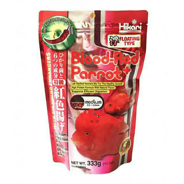 Jual Pelet ikan lohan dan perot hikari red blood parrot + size m ...