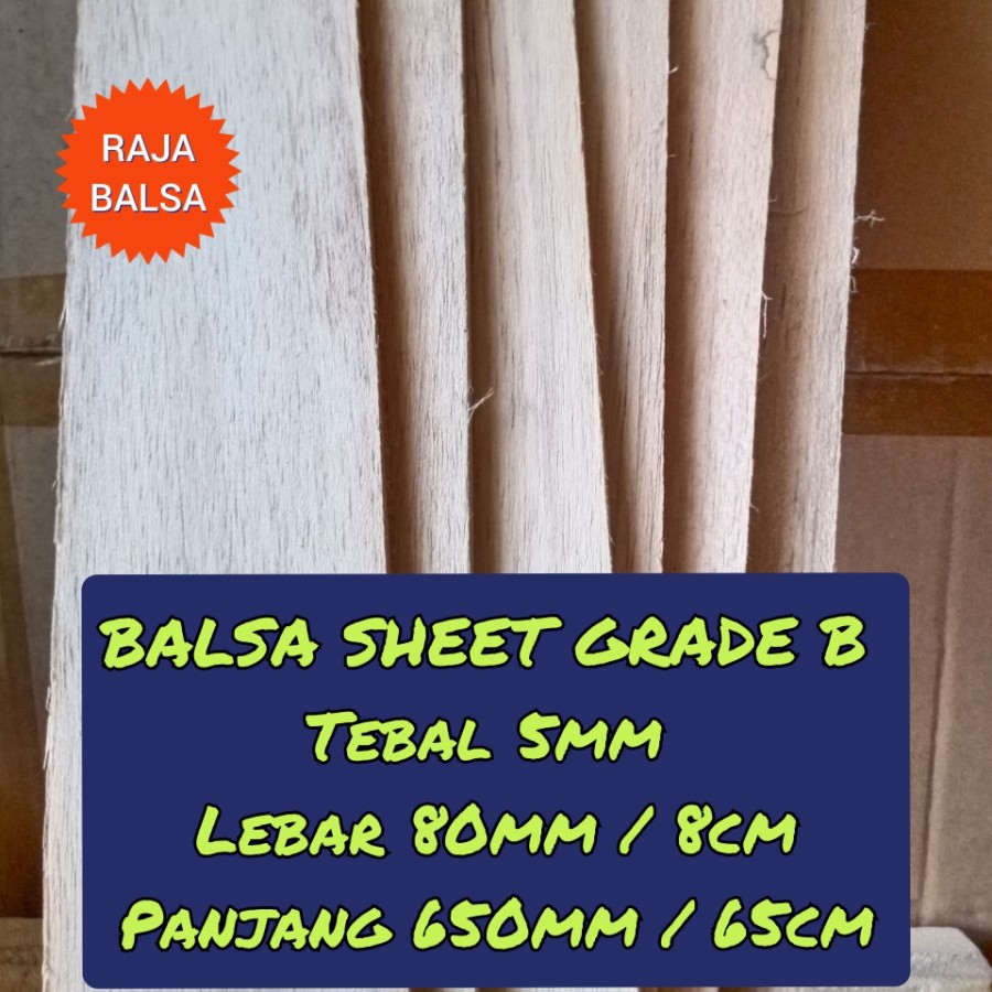 Jual BALSA SHEET 5MM x 8CM X 65CM KAYU MAKET AEROMODELLING PRAKARYA ...