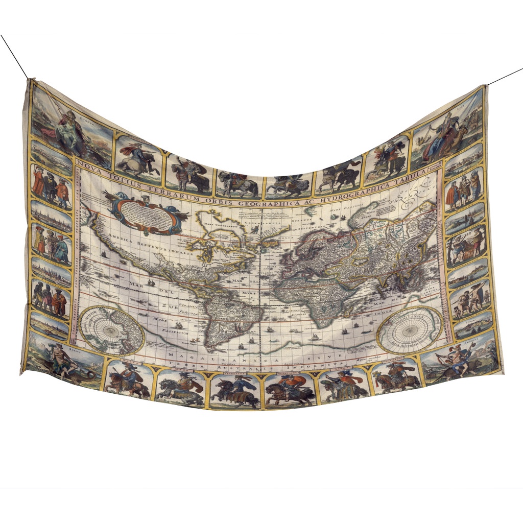 Jual Tapestry Wall Decor Hiasan Dinding Maps World Vintage Old Classic ...