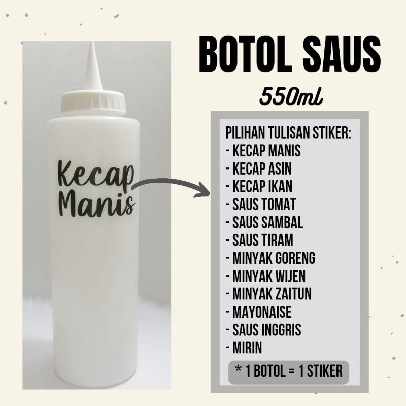 Jual Botol Kecap Botol Saus 550ml + Stiker Label | Shopee Indonesia