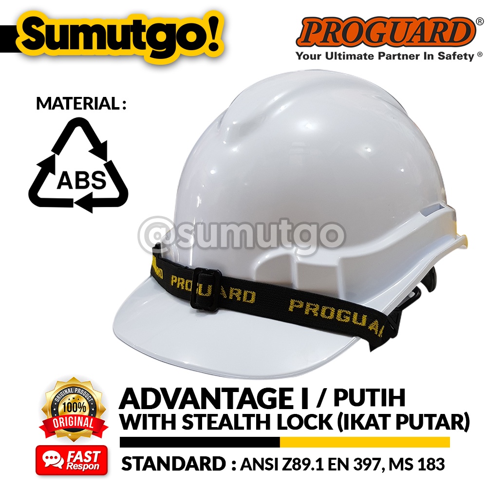 Jual Helm Safety Proguard Advantage 1 Putih + ikat Putar + Tali Dagu ...