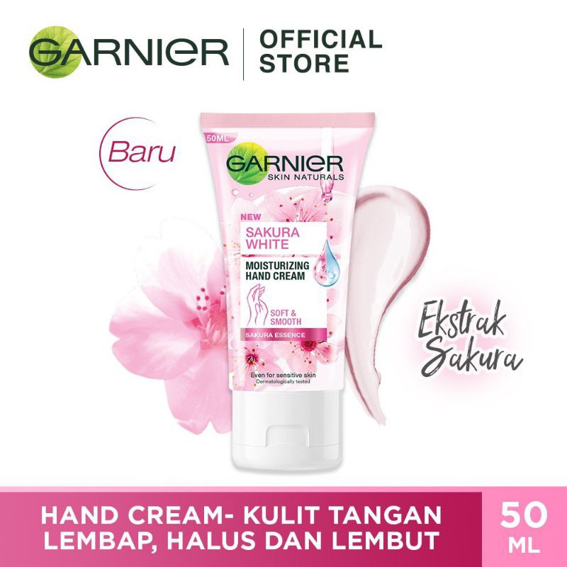 Jual Garnier Sakura White Moisturizing Hand Cream 50 ml (Untuk Tangan ...
