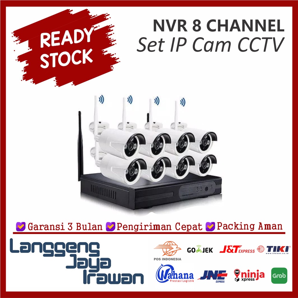 Jual PAKET NVR KIT 8CH FuII HD Outdoor Nirkabel Wireless 8 Camera 8 cam ...