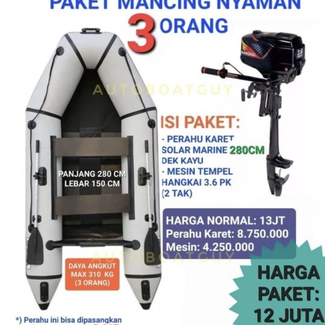 Jual Paket Mancing Nyaman - Perahu Karet Solar Marine Mesin Tempel Hangkai | Shopee Indonesia