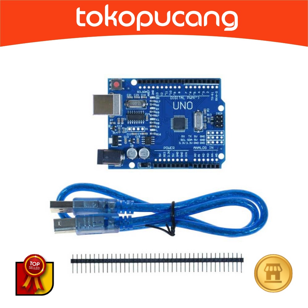 Jual UNO R3 ATMEGA328P CH340G + CABLE For Arduino UNO R3 ATMEGA328PB | Shopee Indonesia